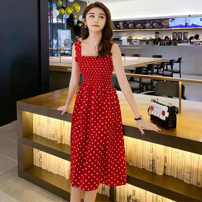 Sleeveless polka dotted frocks for women - Shop online women fashion ...