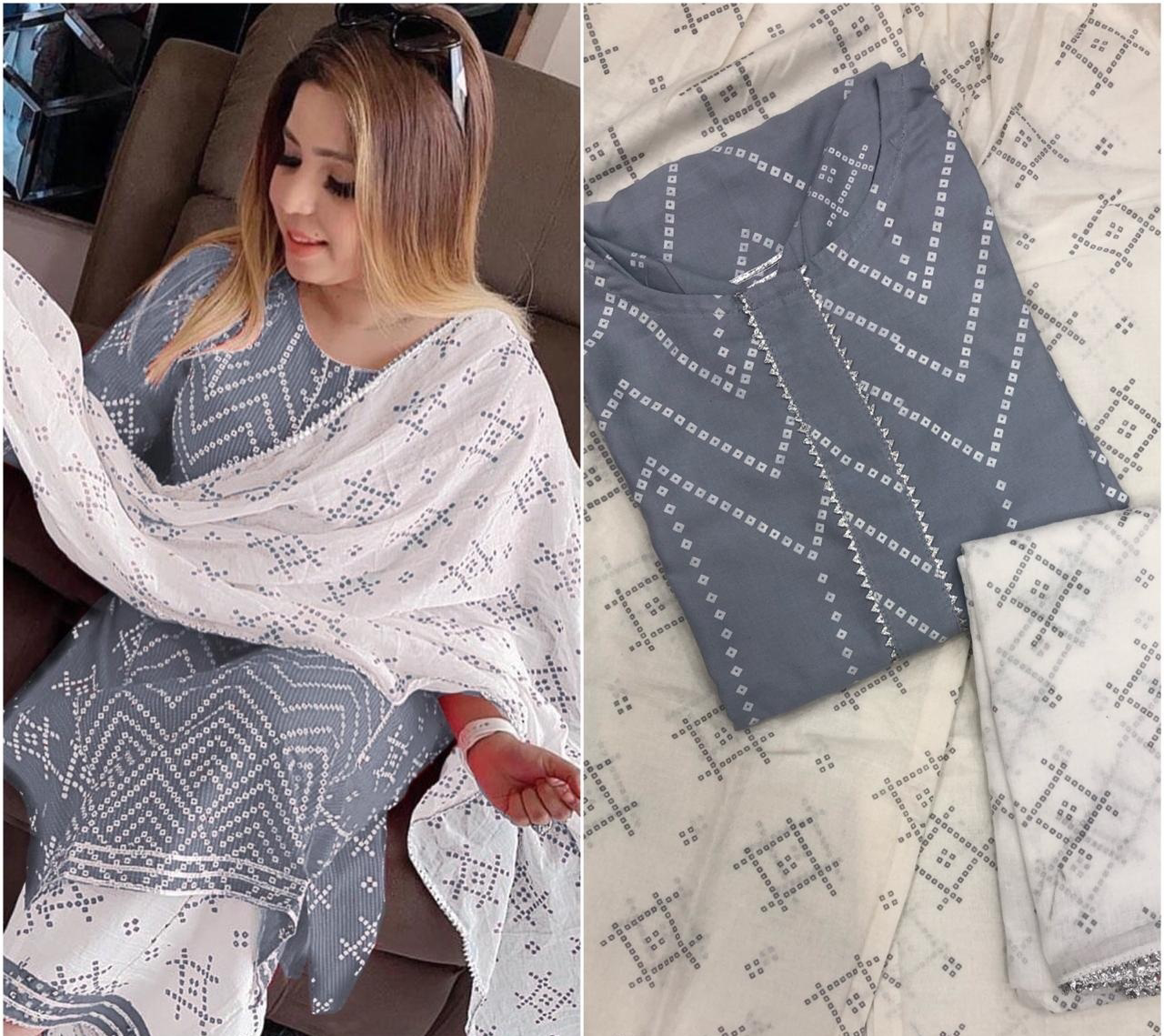 Bandhani Design Kurti Plazzo Set - Shop online women fashion, indo ...